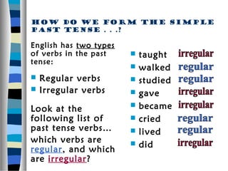 English klass 8 past tense (1) | PPT
