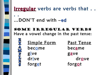 English klass 8 past tense (1) | PPT