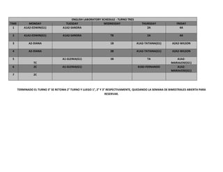 English lab schedule | PDF