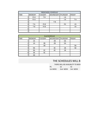 English lab schedule 2014 | PDF