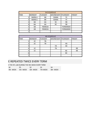 English lab schedule 2014 | PDF