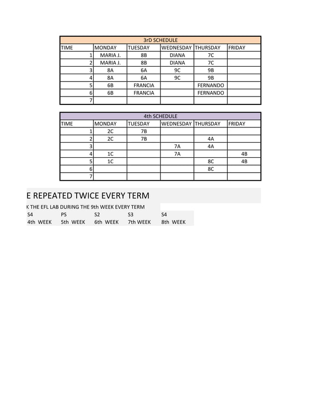 English Lab Schedule 2014 Pdf 