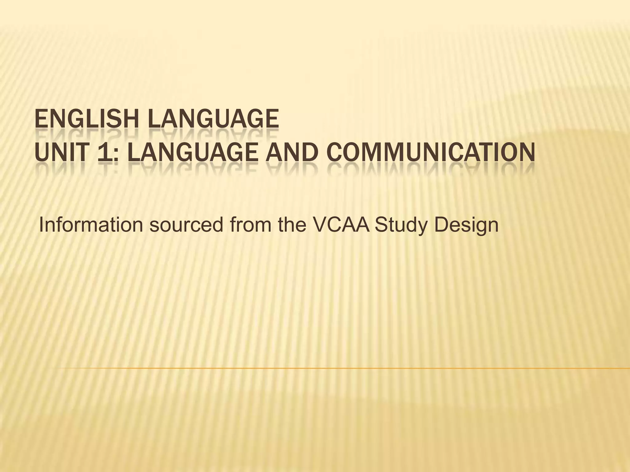 English language unit 1 | PPT