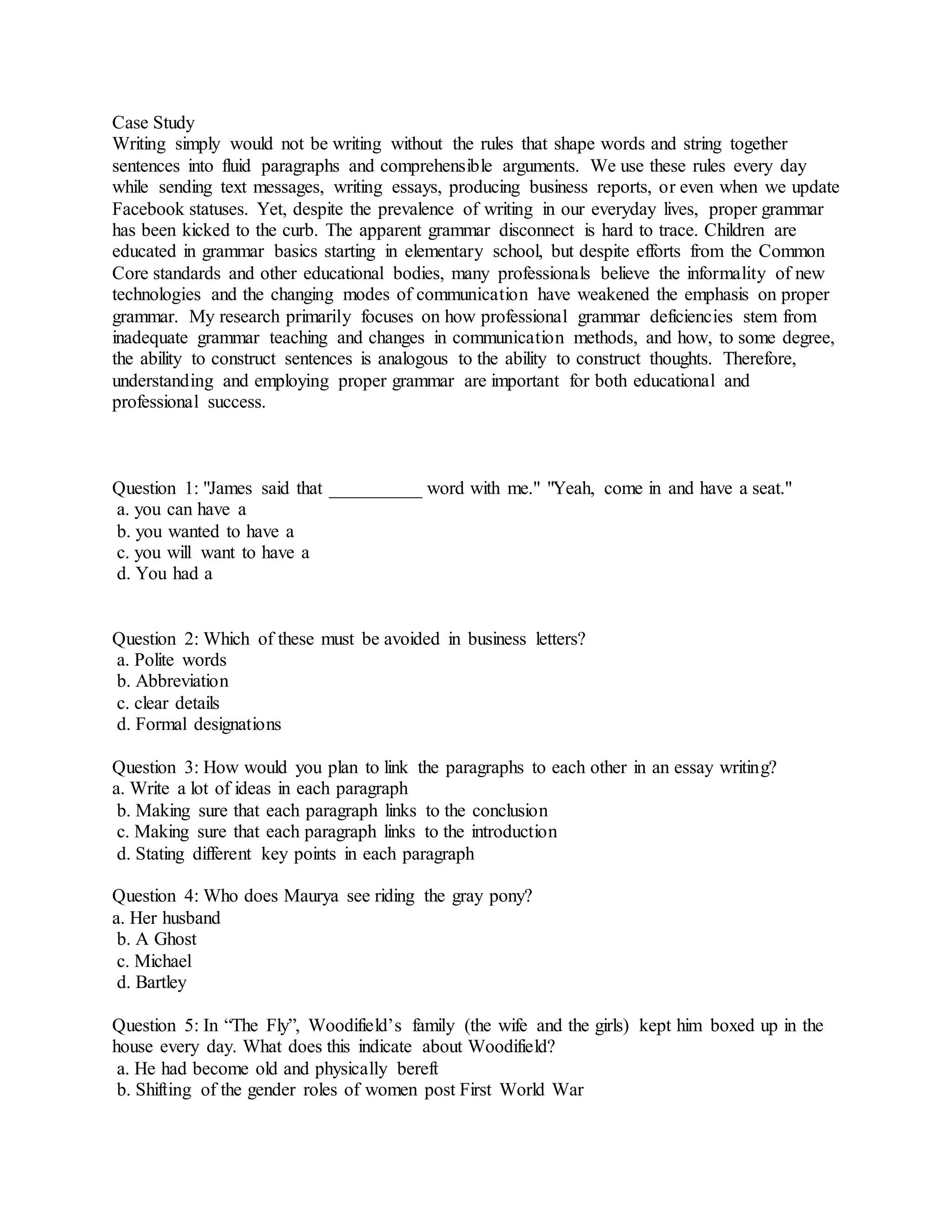 English language BBA Semester 1 | DOCX