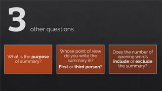 English Language - Summary Writing | PDF