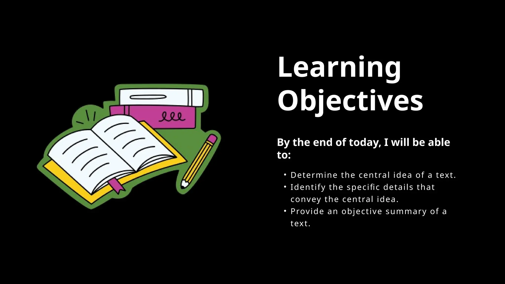 English Language Arts Determining Central Idea Presentation in Colorful ...