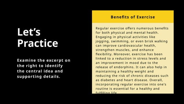 English Language Arts Determining Central Idea Presentation in Colorful ...