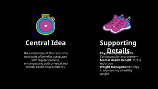 English Language Arts Determining Central Idea Presentation in Colorful ...