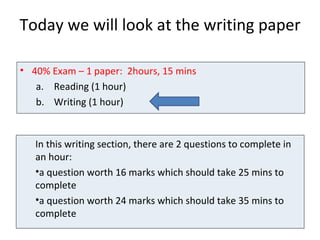 English language exam writing questions | PPT
