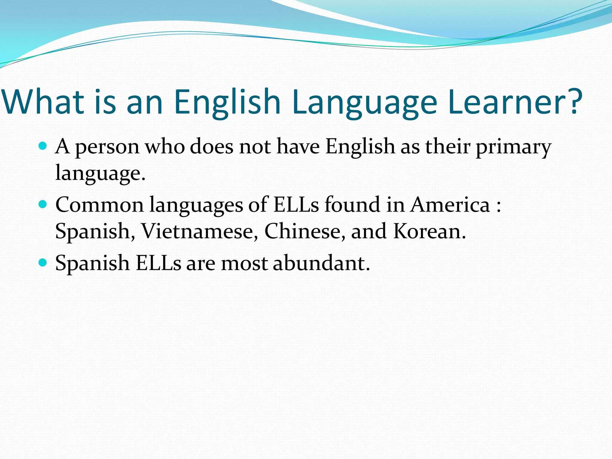 English Language Learners | PPTX