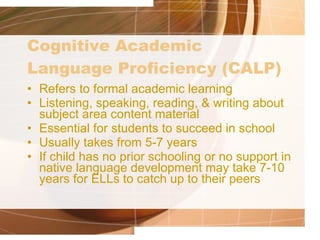 English language learners intro power point | PPT | Education