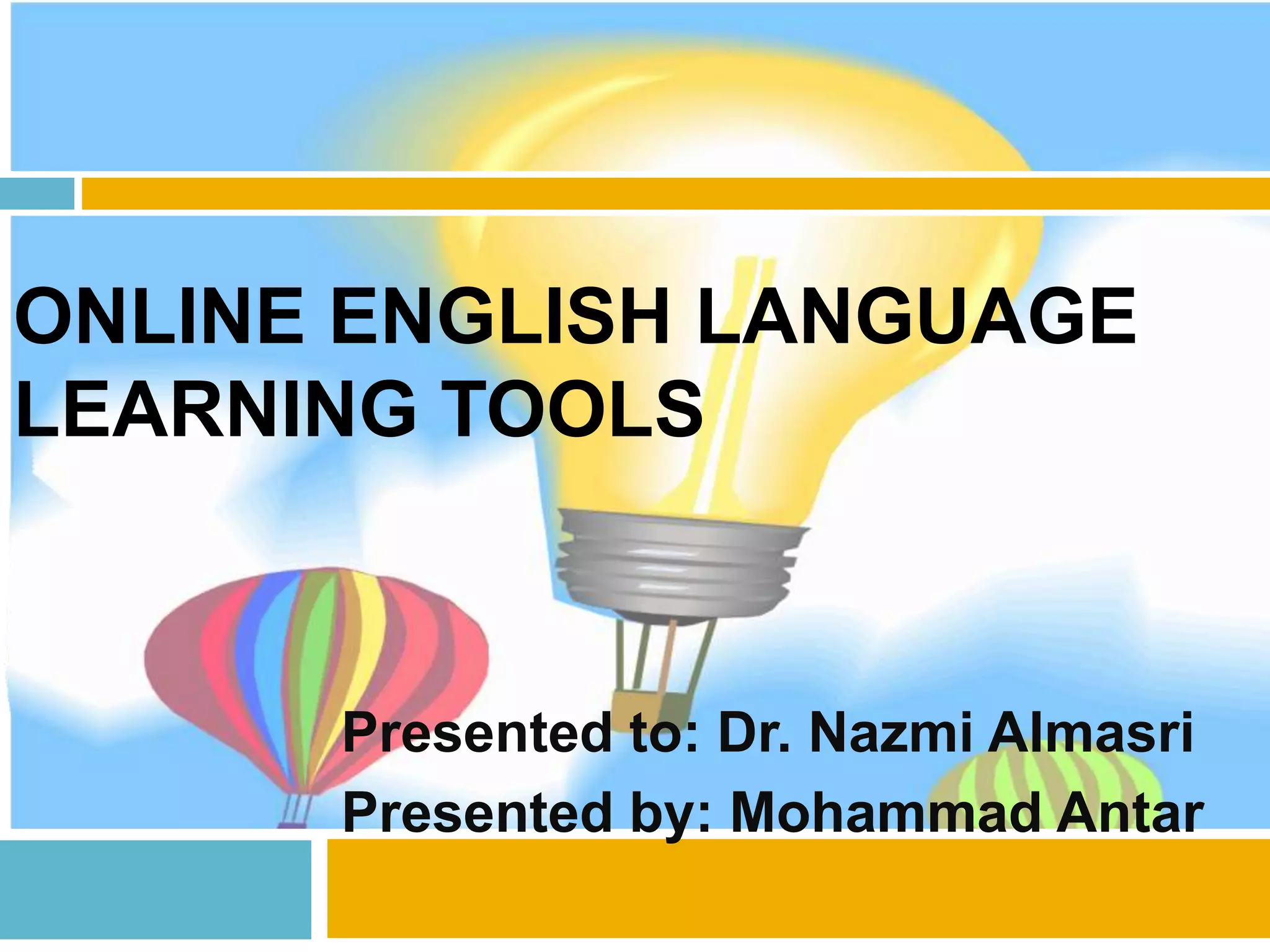 English language learning online tools | PPT