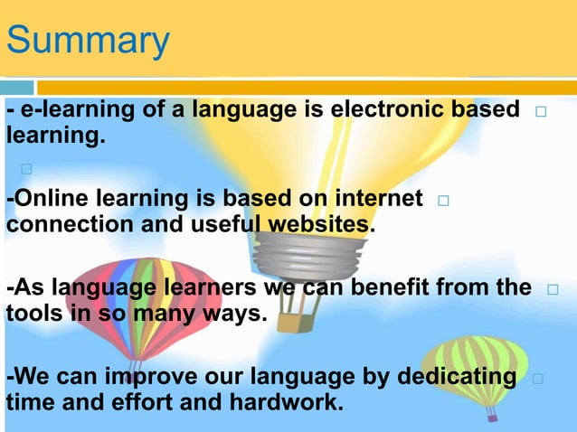 English language learning online tools | PPT