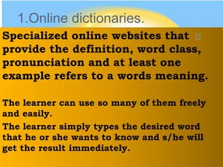 English language learning online tools | PPT