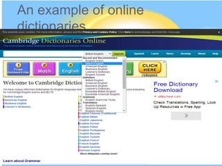 English language learning online tools | PPT