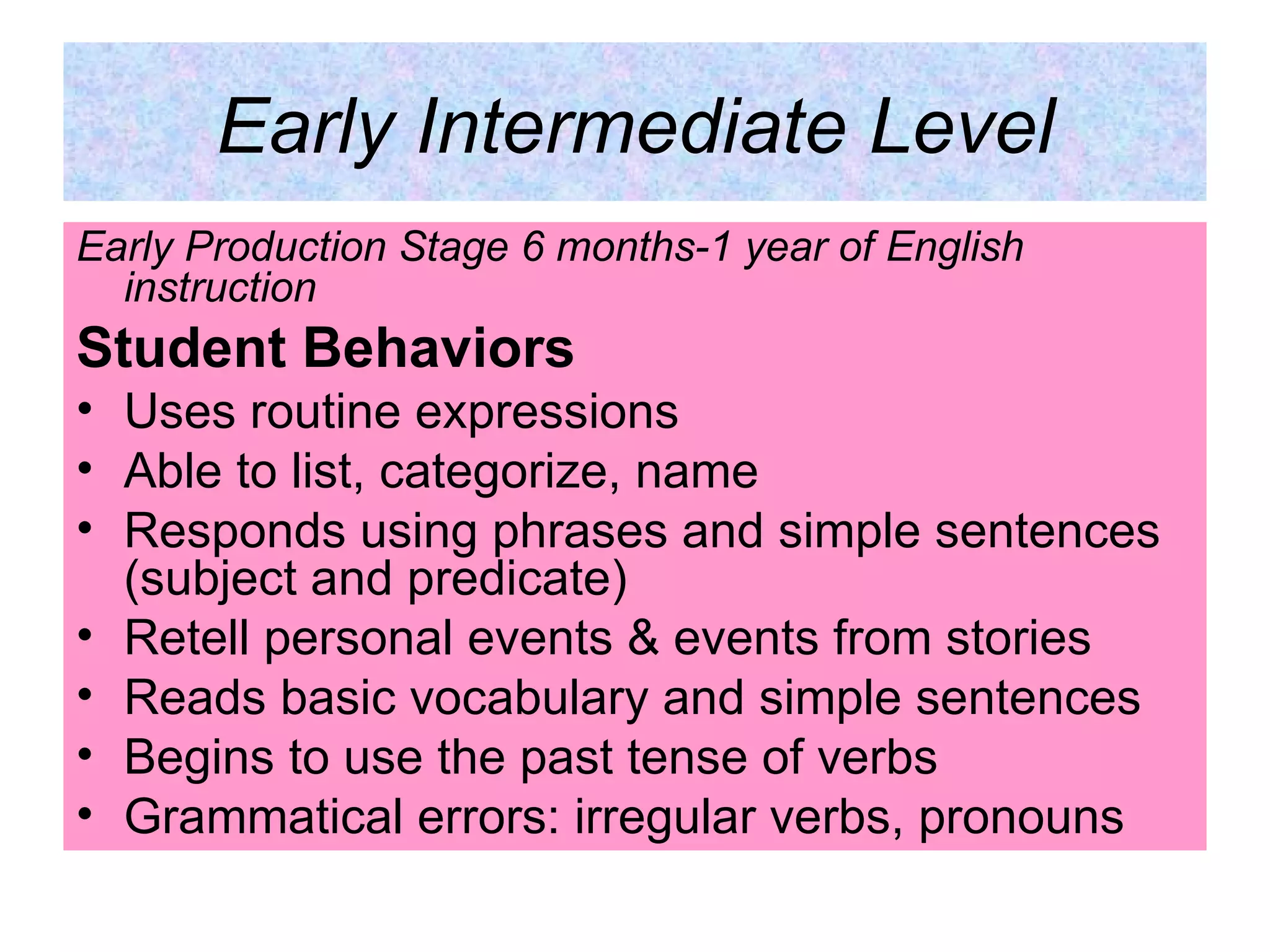 English language proficiency levels | PPT