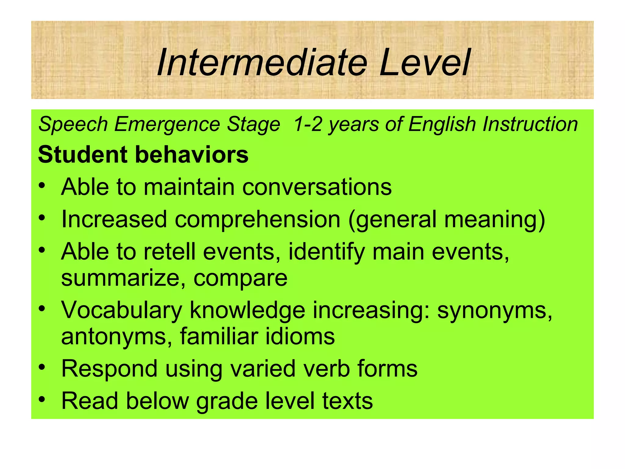 English language proficiency levels | PPT