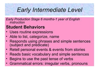 English language proficiency levels | PPT