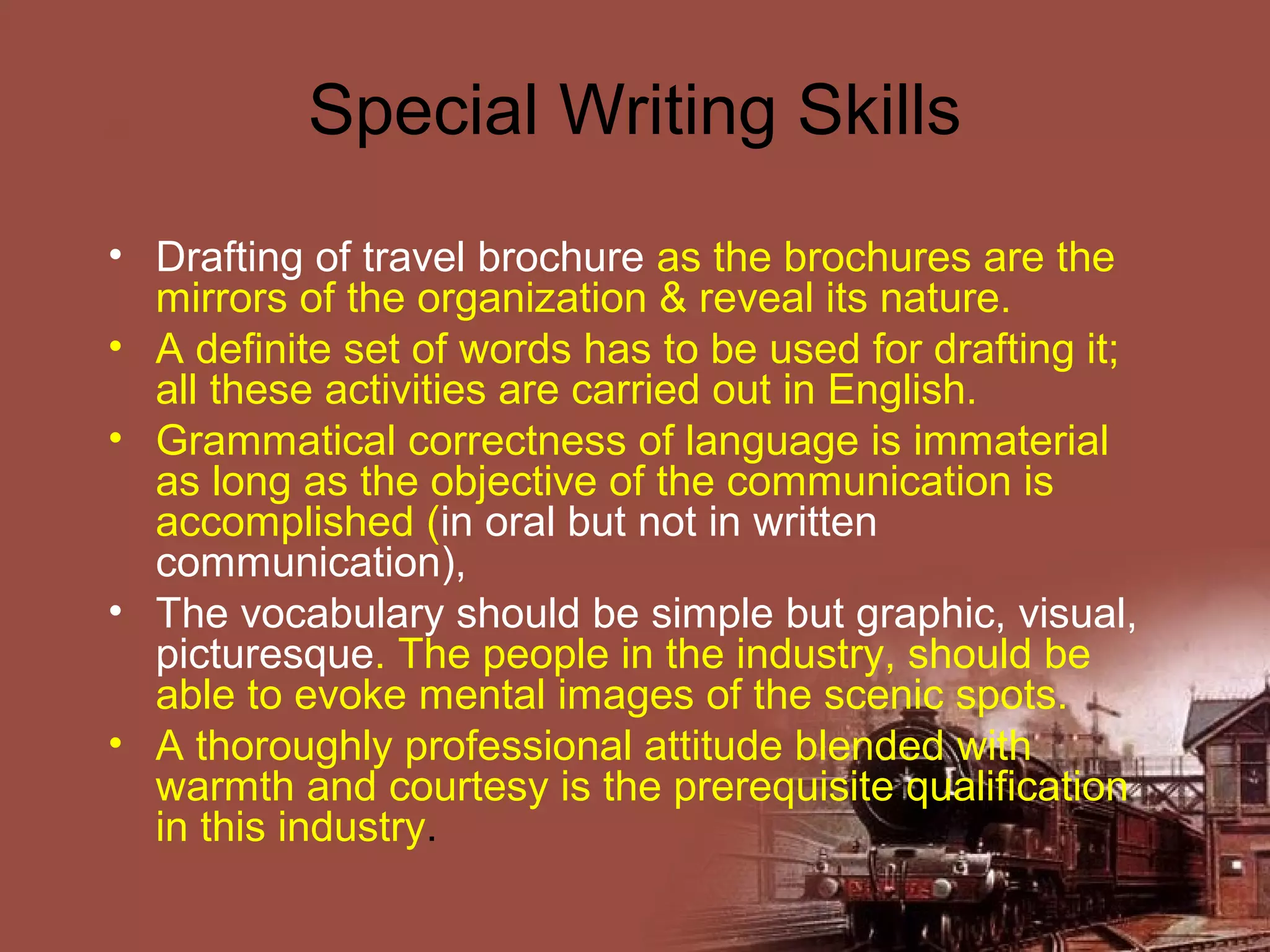 English language skills for travel and tourism | PPT