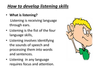 How to develop four skills | PPT
