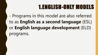 English Language Teaching Models | PPTX