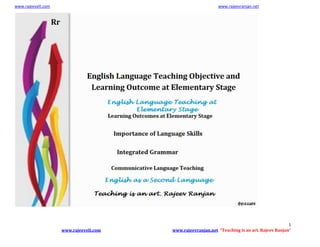 English language teaching objective and learning outcome at elementary ...