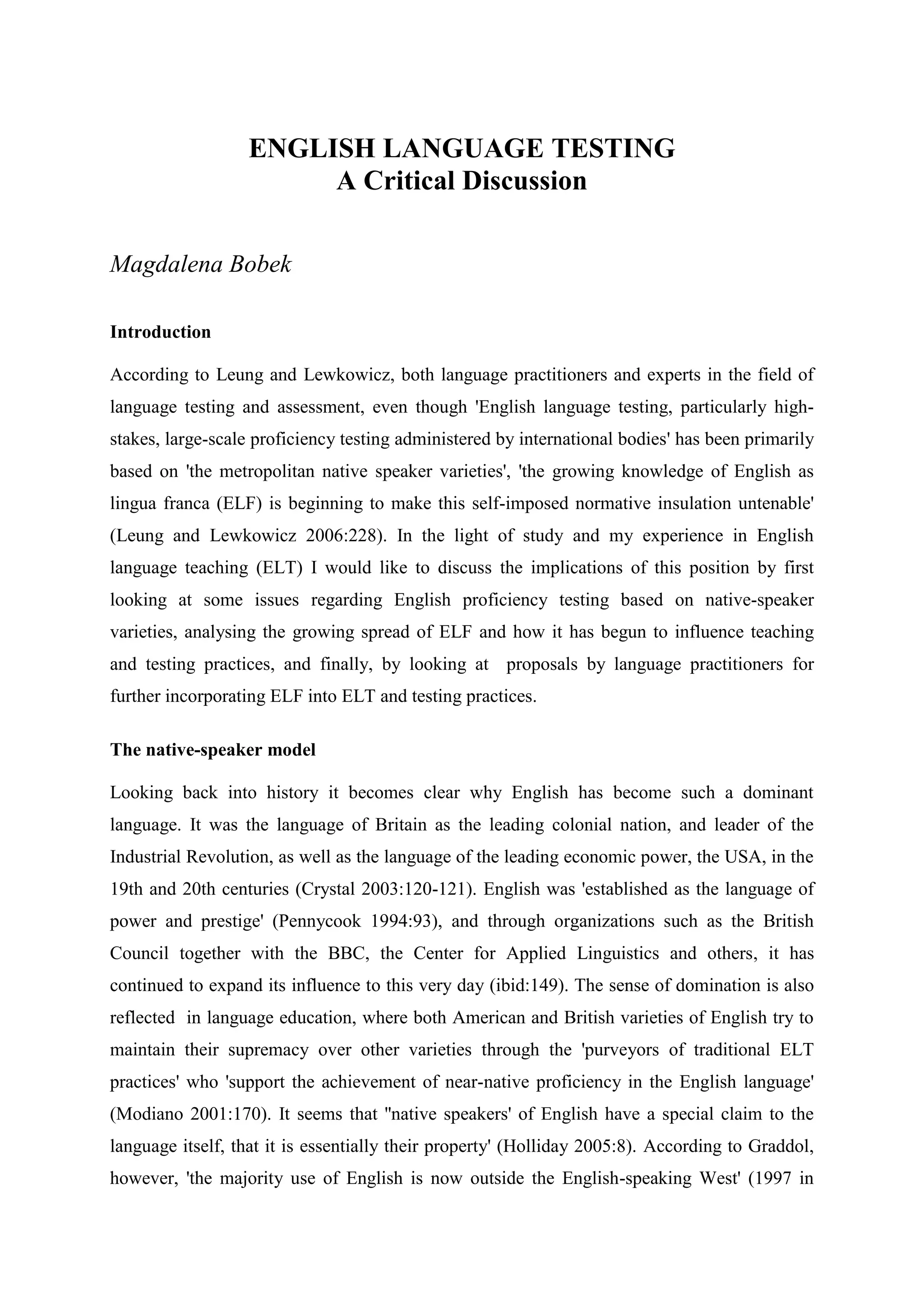 English language testing | PDF