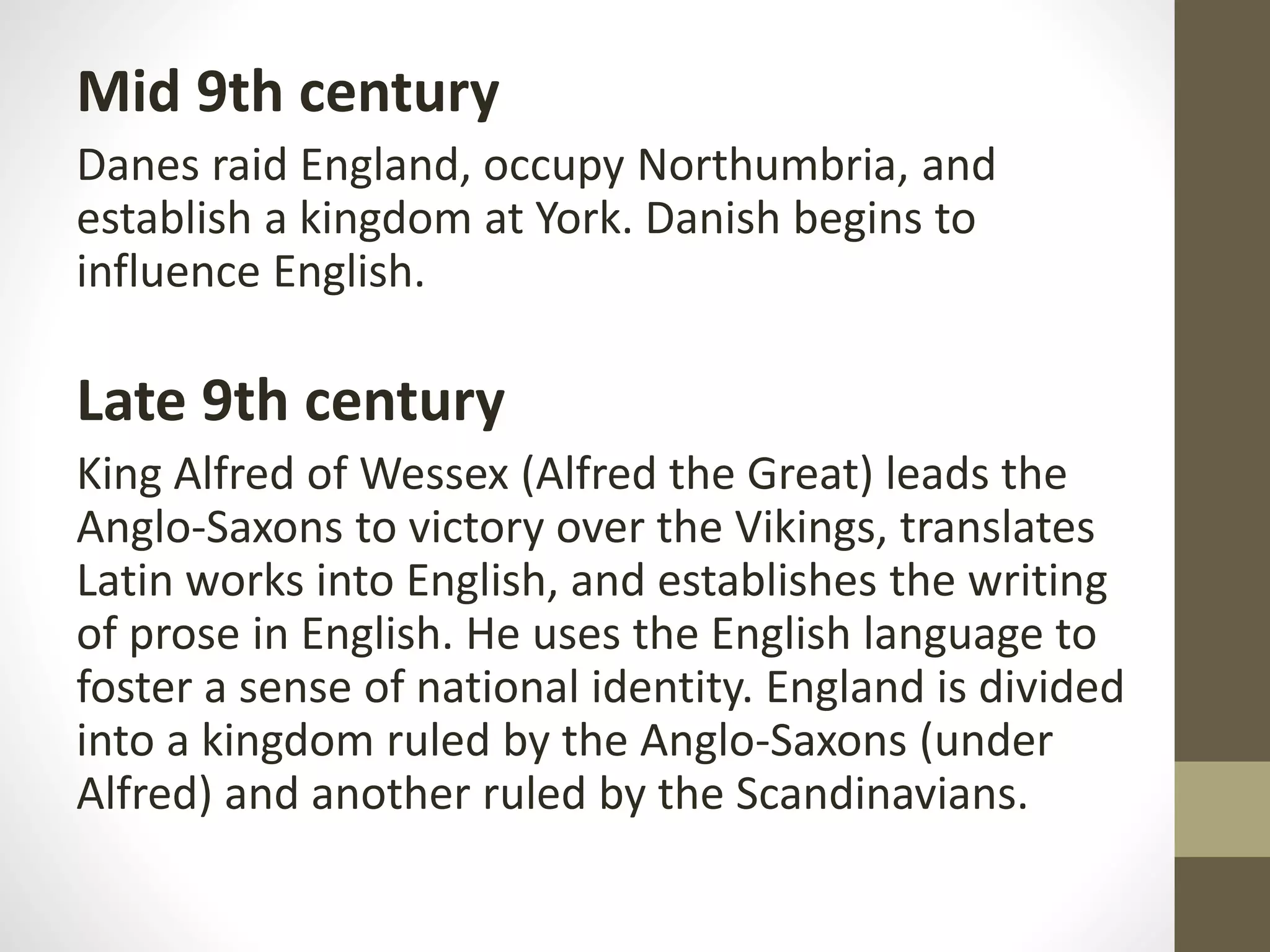 English Language Timeline | PPTX