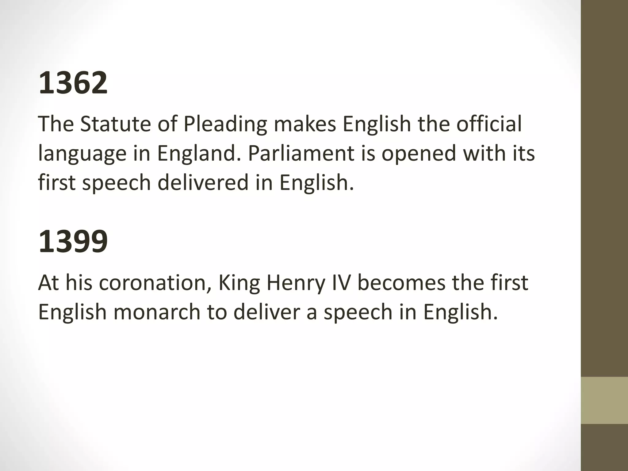 English Language Timeline | PPTX