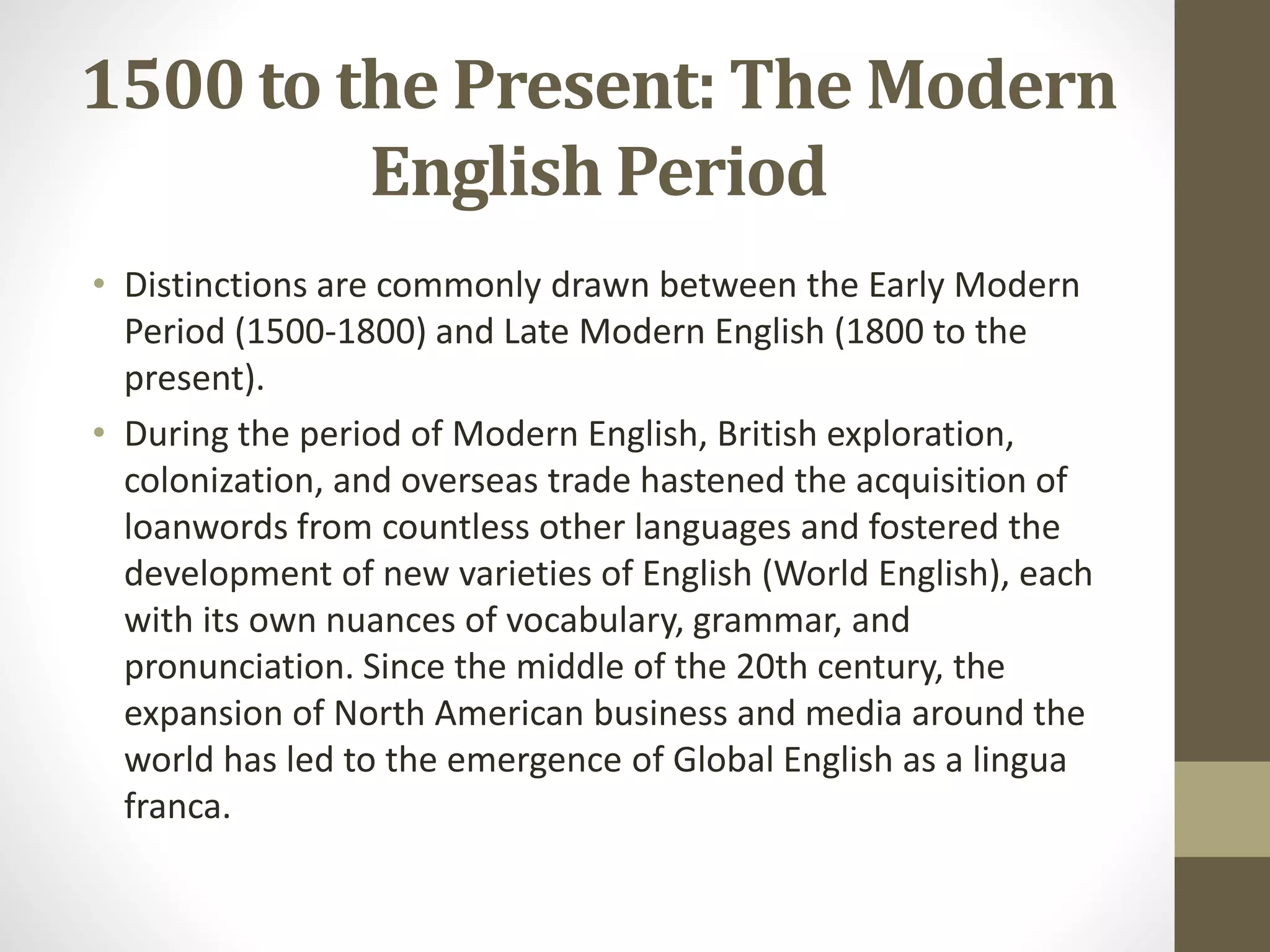 English Language Timeline | PPTX