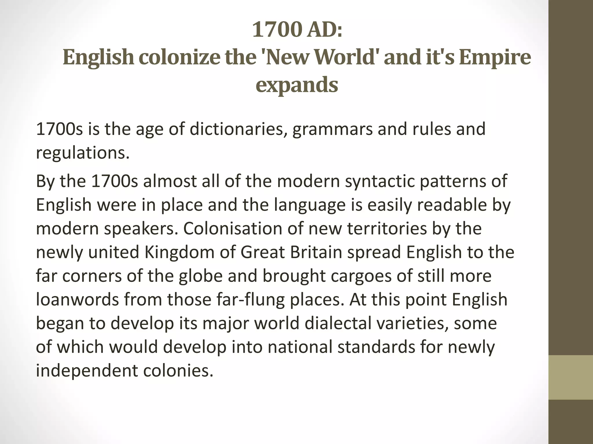 English Language Timeline | PPTX