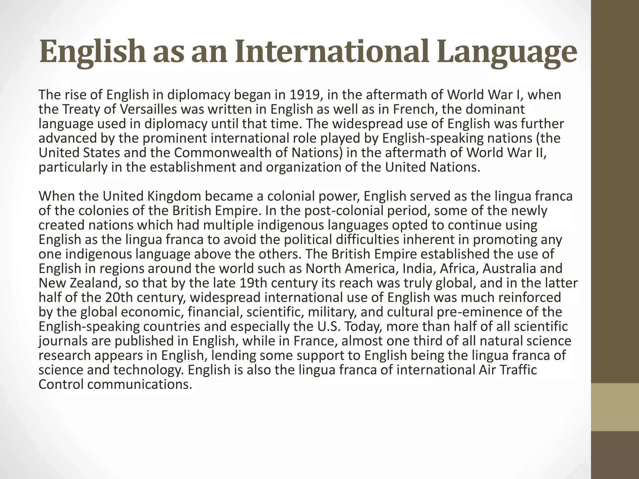English Language Timeline | PPTX