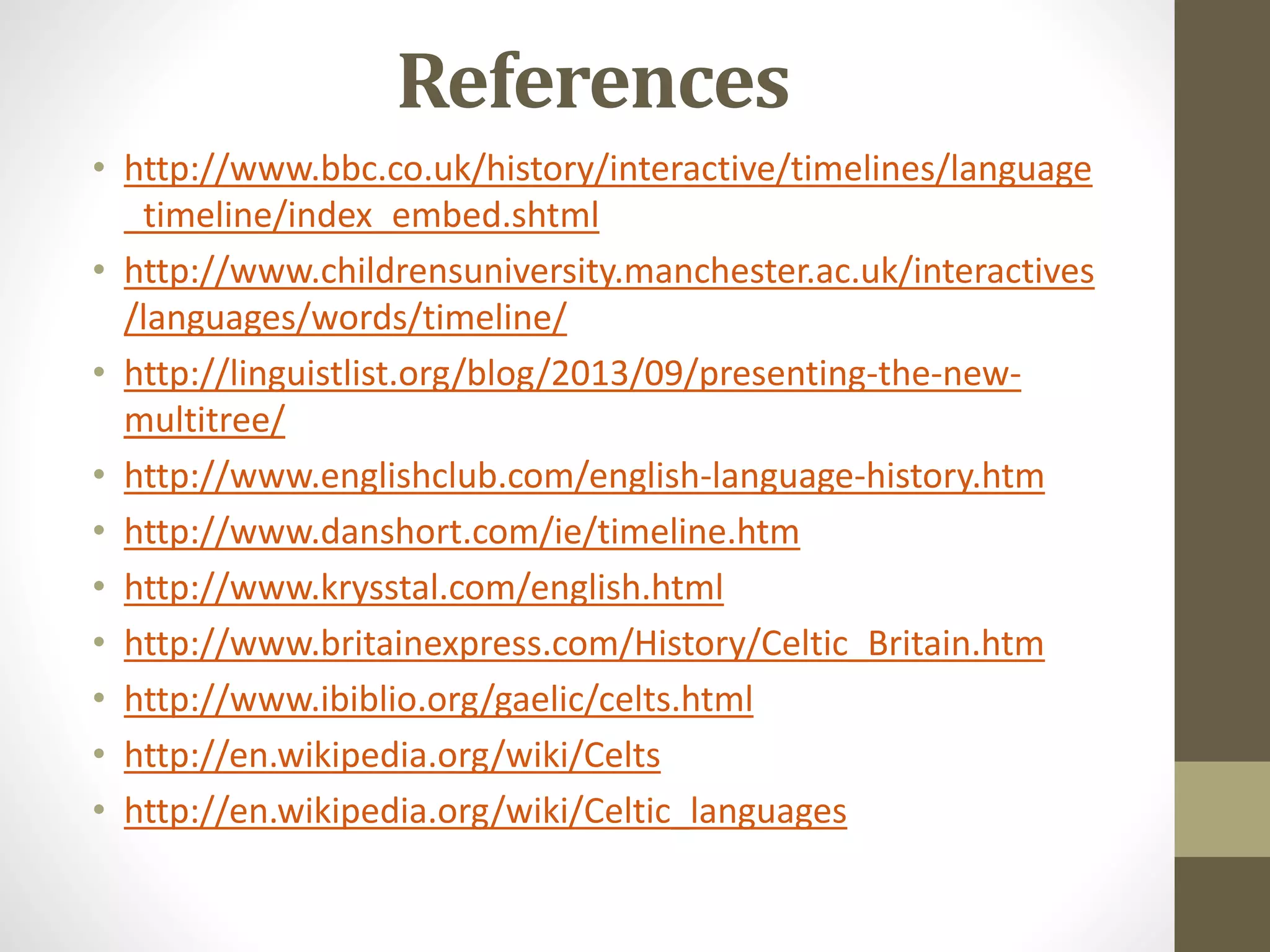 English Language Timeline | PPTX