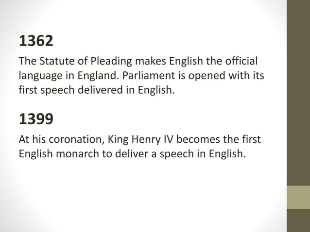 English Language Timeline | PPTX