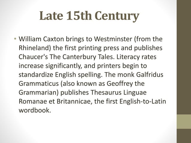 English Language Timeline | PPTX