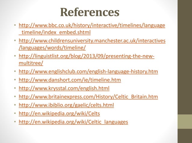 English Language Timeline | PPTX