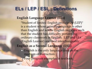 English Learners (ELs) in School | PPTX