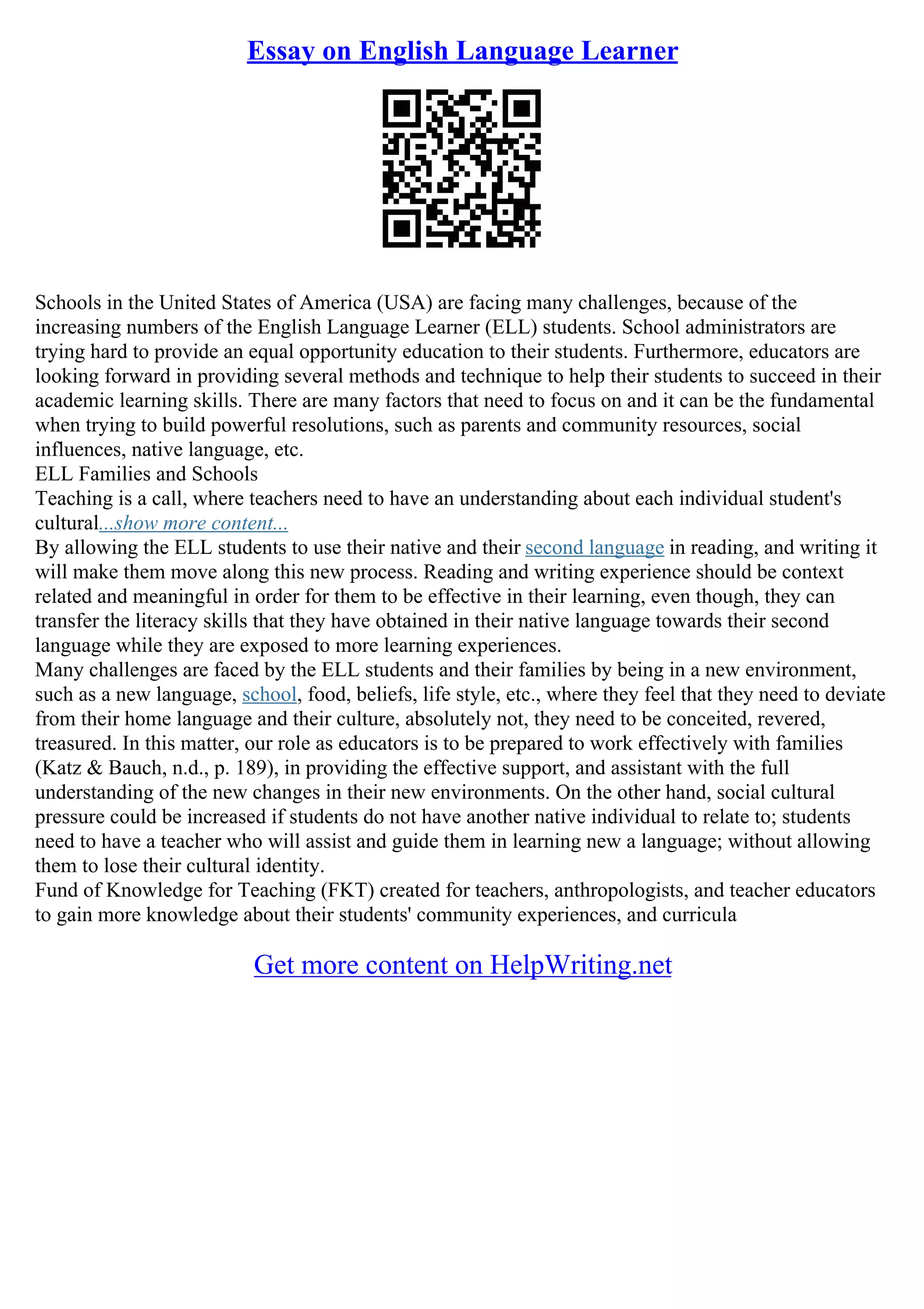 English Learning Essay | PDF