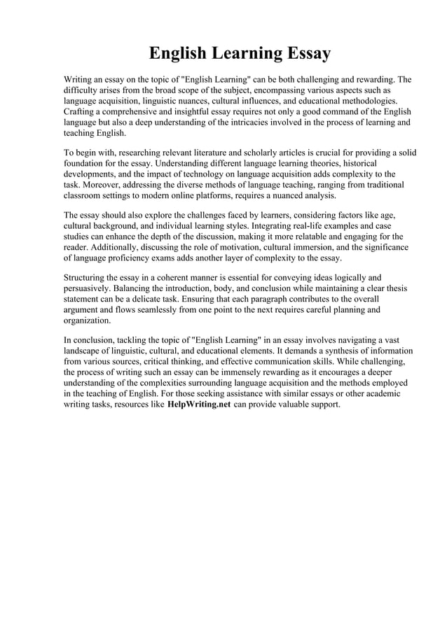 English Learning Essay | PDF
