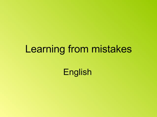 English Learning From Mistakes | PPT