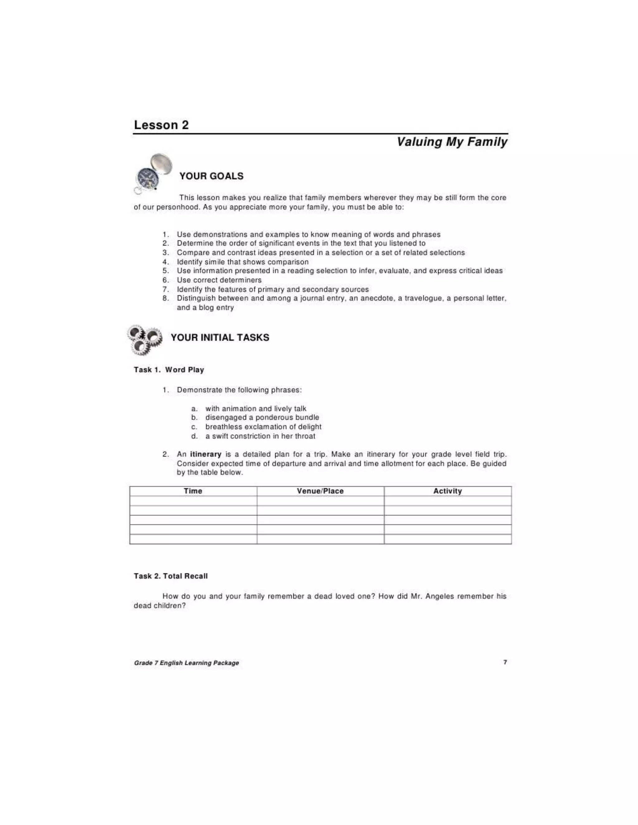 English learning package 2nd quarter | DOCX | Fitness and Exercise ...