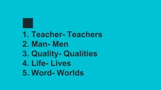 Professions and Rules for Making Singular/Plurals Lec 06 Sindh Board ...