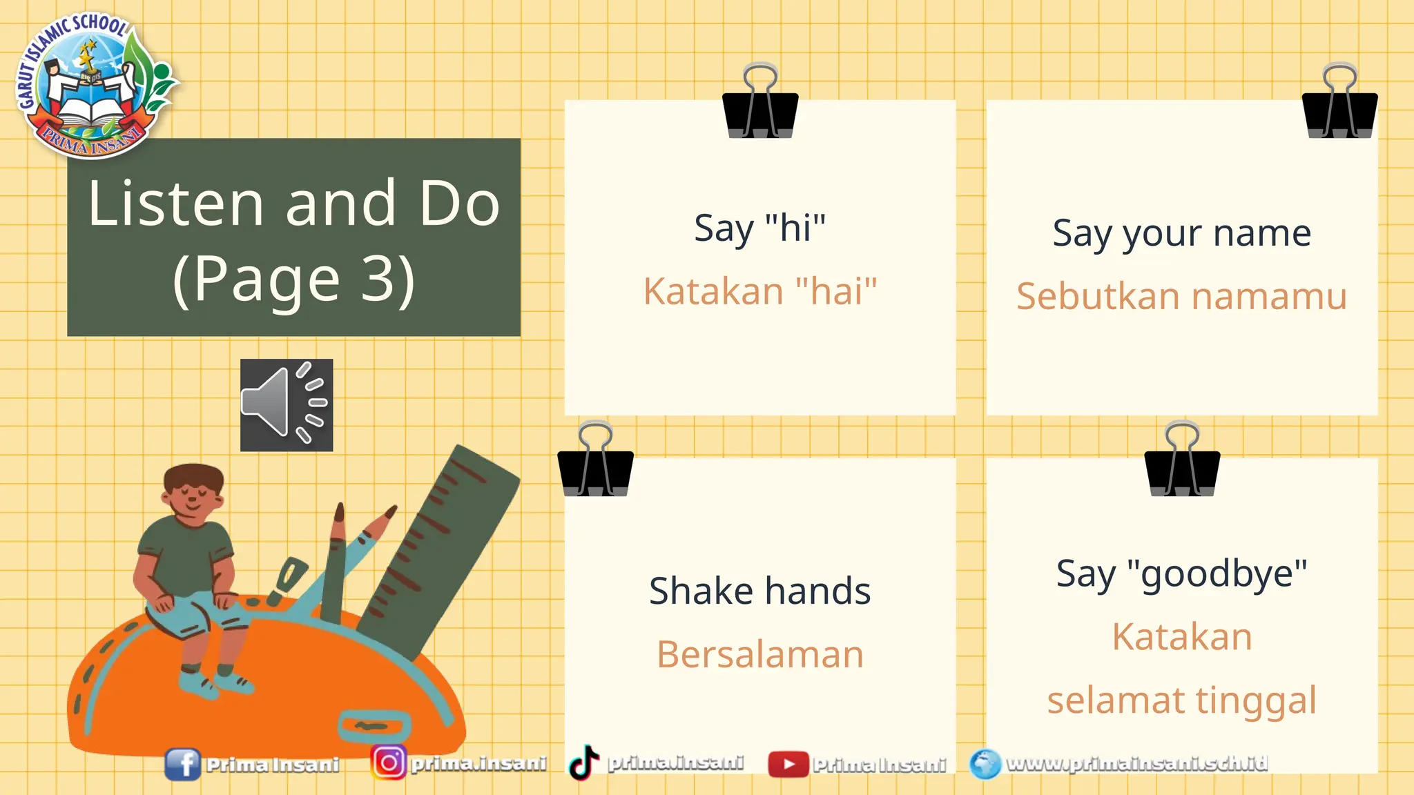 English Lesson 1 about ask and tell names, ask and tell age | PPTX