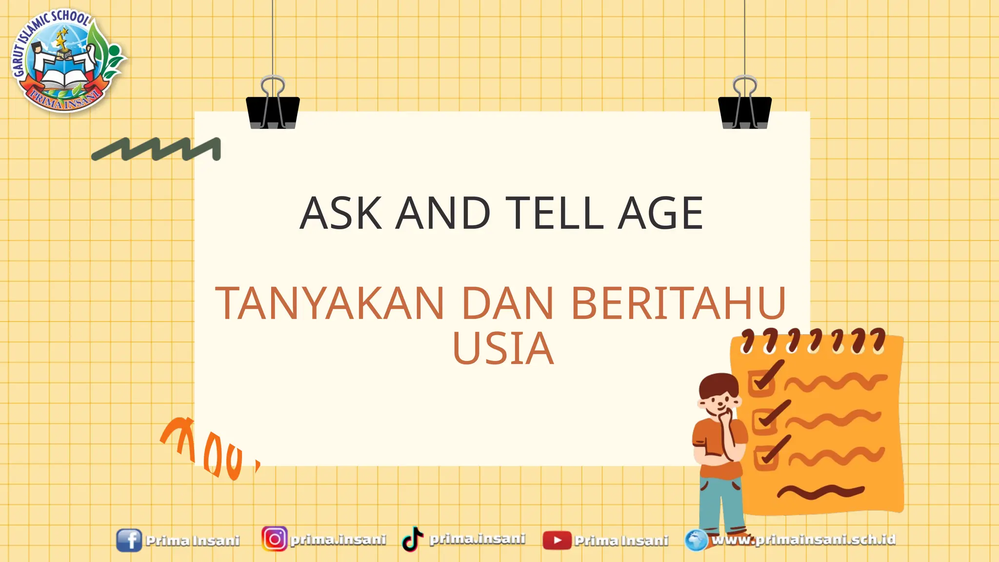 English Lesson 1 about ask and tell names, ask and tell age | PPTX