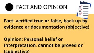 ENGLISH LESSON FACTS AND OPINION .pptx