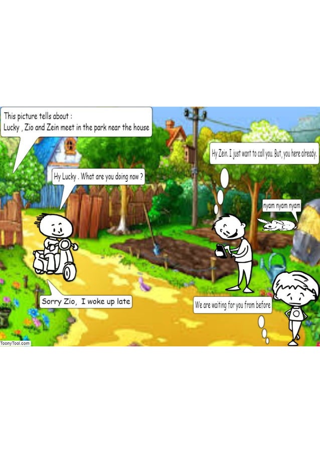 English lesson in cartoon picture (ICT Final Test) | PDF