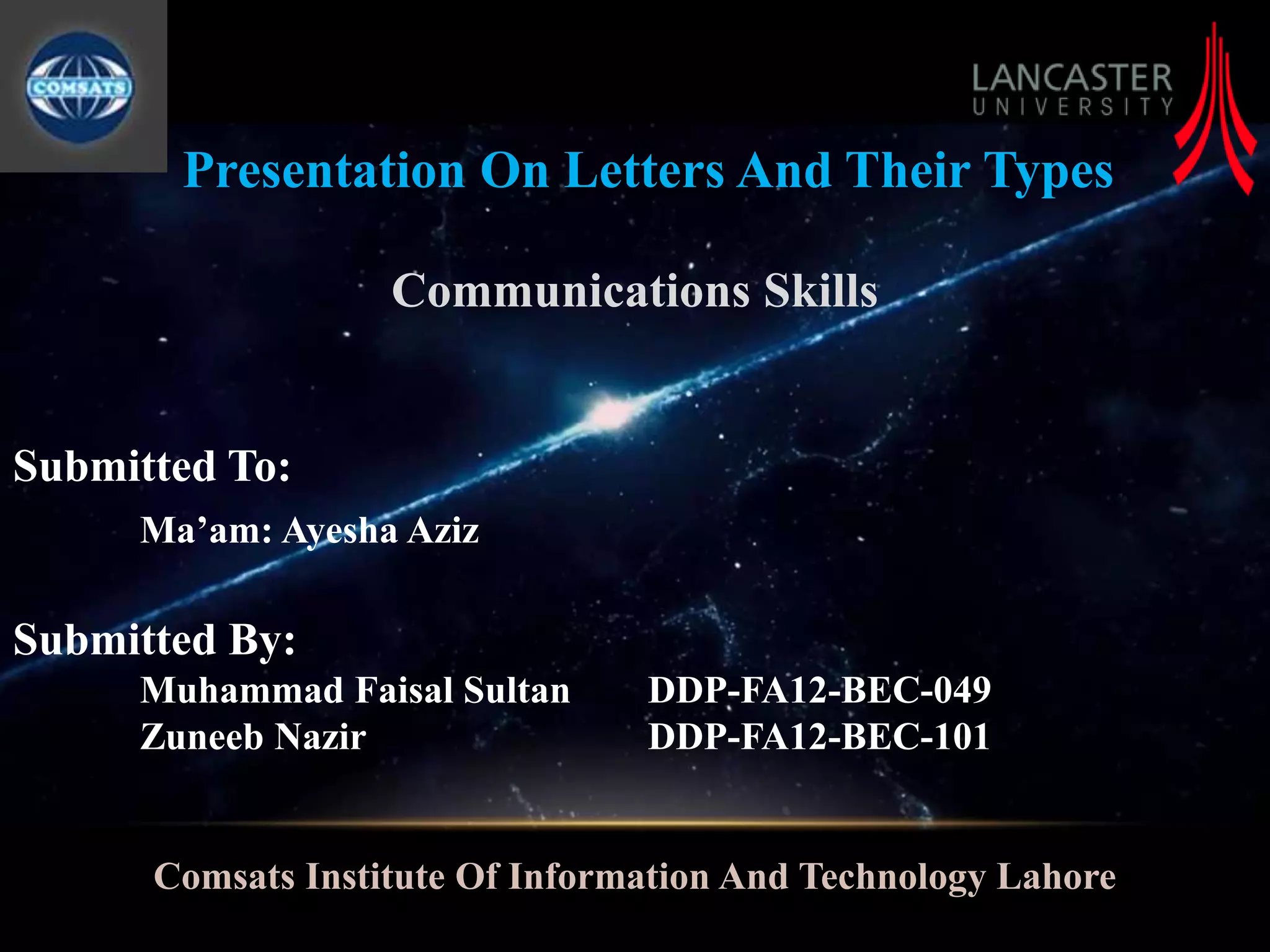 Letterss and its types. letter samples . applications | PPT
