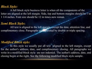 Letterss and its types. letter samples . applications | PPT