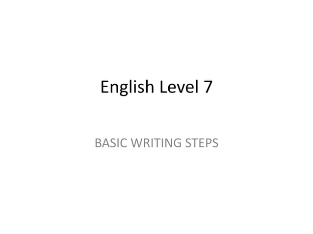 English level 7 ppp | PPTX