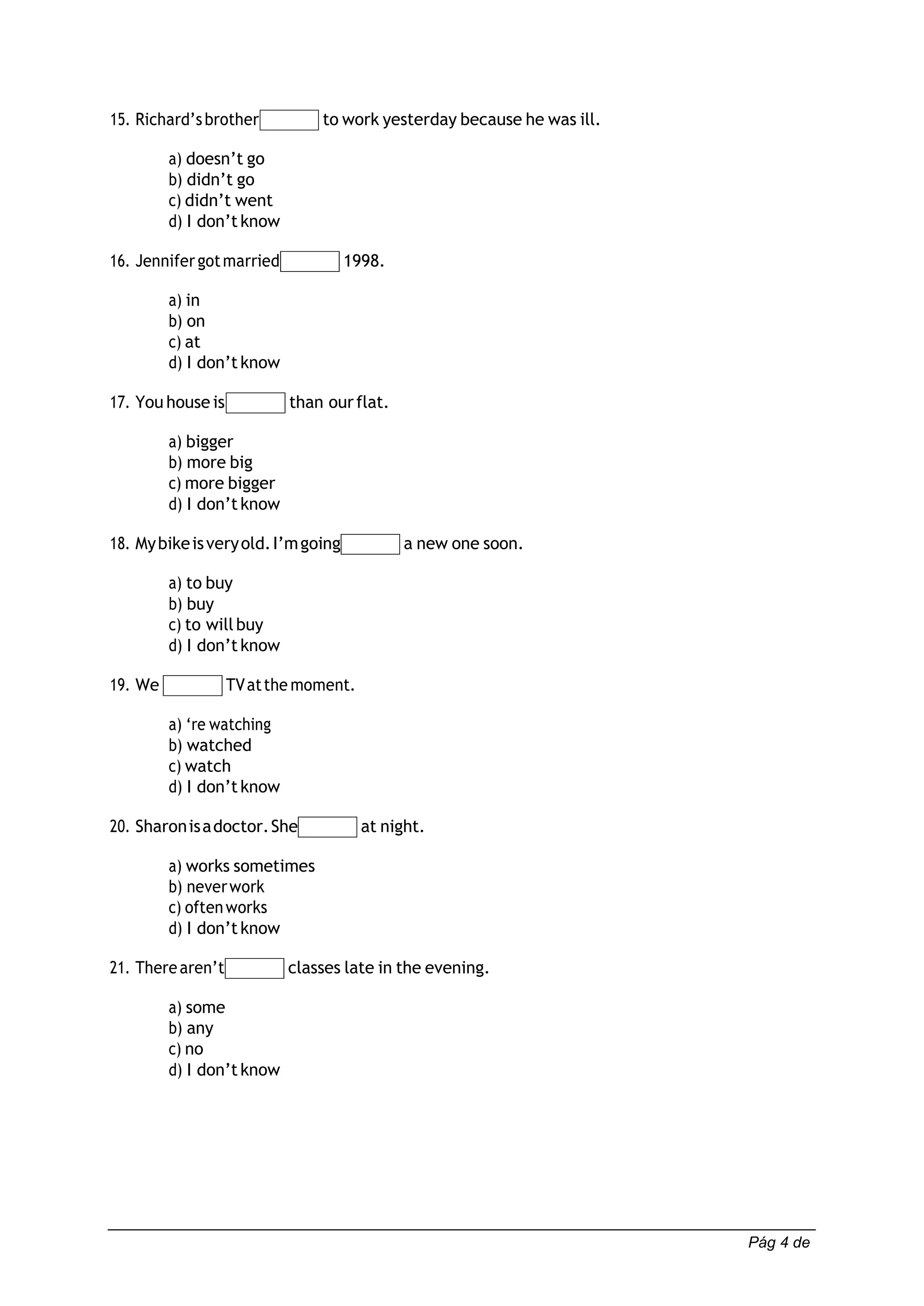 English level test | PDF | Education